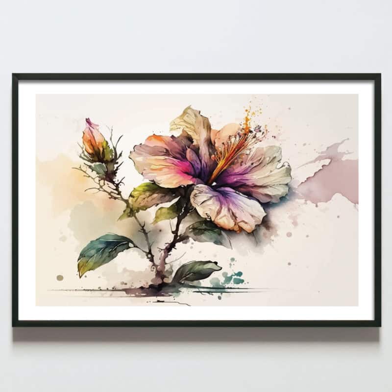 Tablou Poster pentru tablou desen digital, floare multicolora
